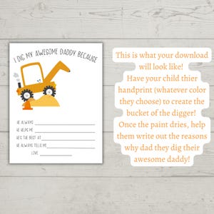 Father's Day Craft, Printable Handprint Craft, Fathers Day Digger ...