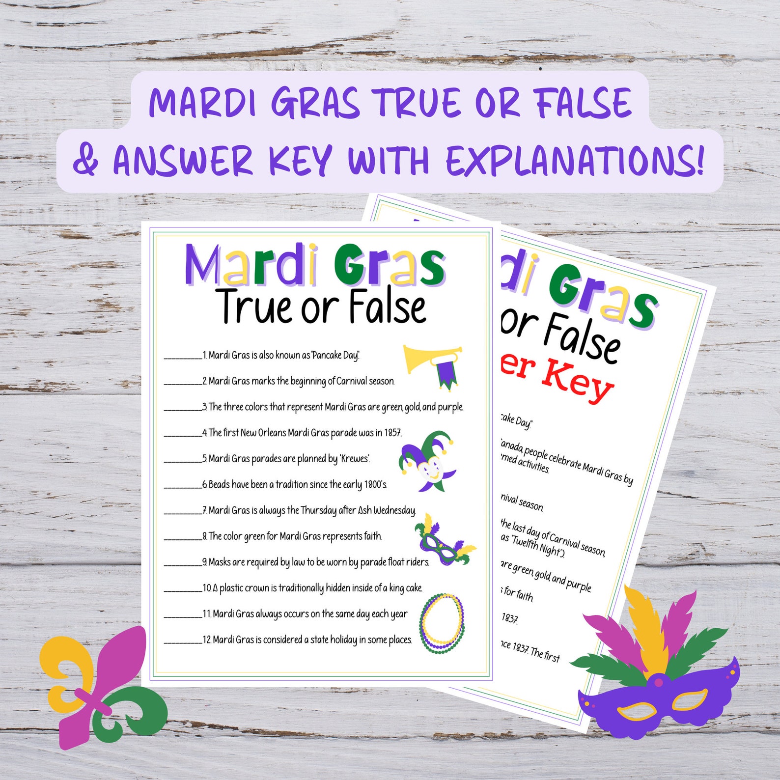 Printable Mardi Gras Game Bundle Mardi Gras PDF Bundle - Etsy