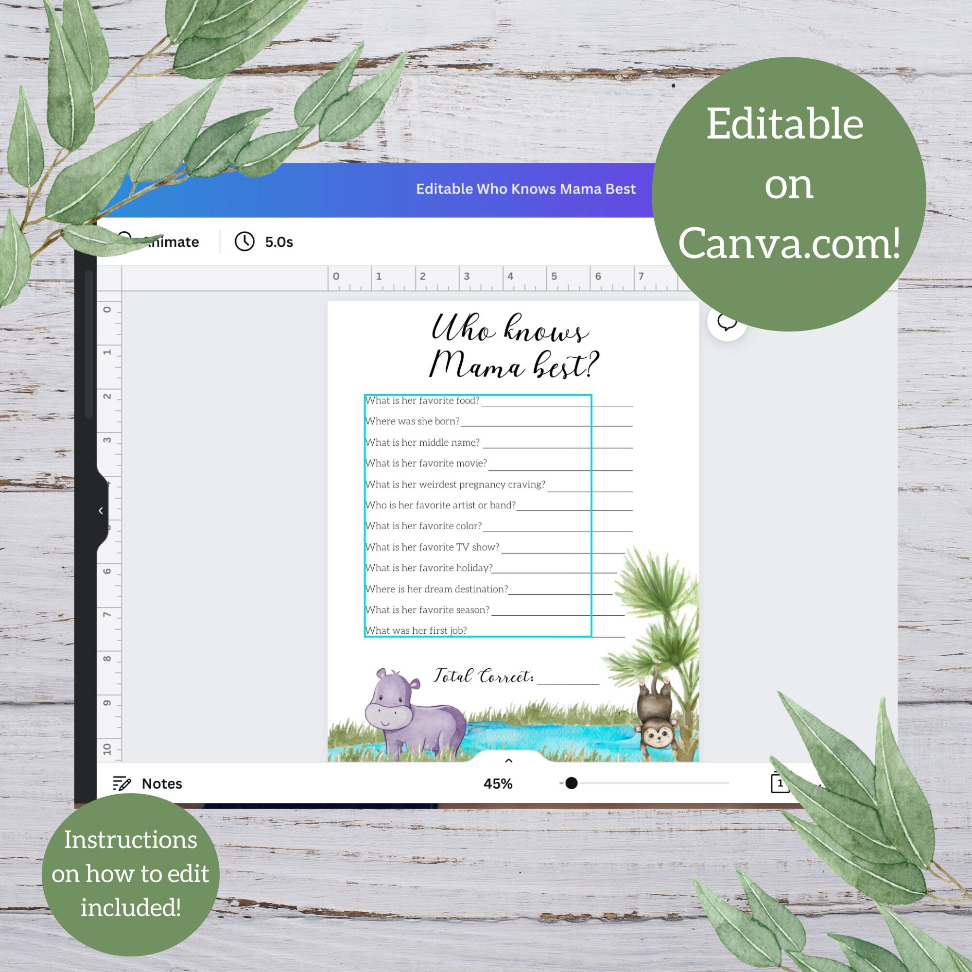 Baby Shower Game Editable, Editable Baby Shower Game, Who Knows Mama ...