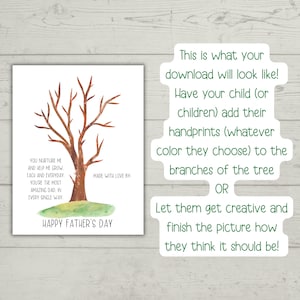 Printable Father's Day Craft, Father's Day Handprint Craft, Handprint ...