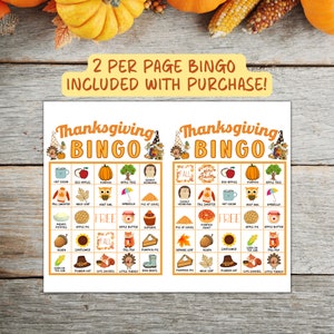 Thanksgiving Bingo, Printable Thanksgiving Bingo Game, Thanksgiving ...
