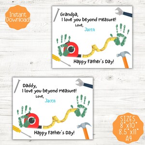 Father's Day Handprint Craft, Grandpa Handprint Art, Printable Card for ...