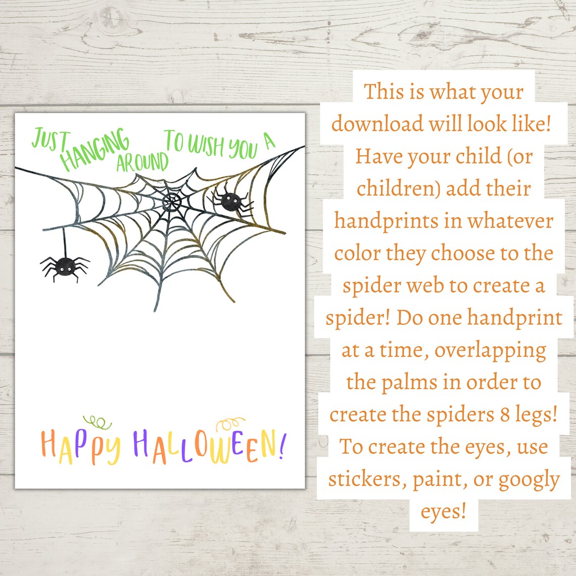Halloween Handprint Craft Spider Handprint Craft Handprint - Etsy