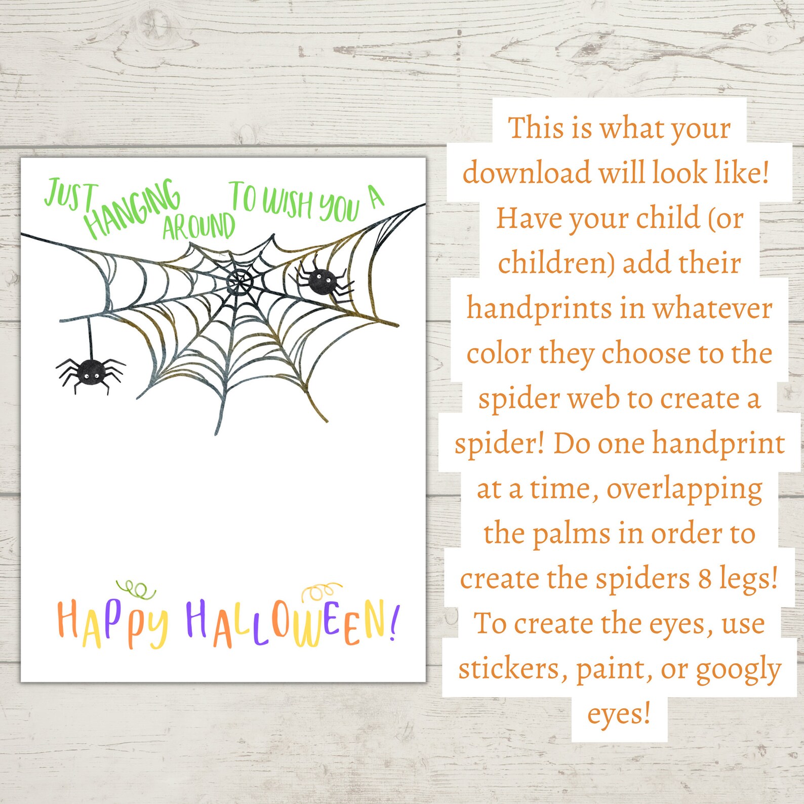 Halloween Handprint Craft Spider Handprint Craft Handprint - Etsy