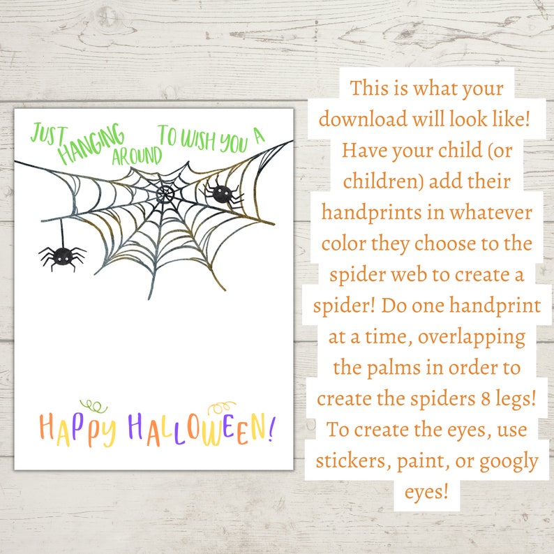 Halloween Handprint Craft Spider Handprint Craft Handprint - Etsy