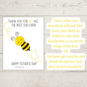 Father's Day Handprint Craft, Bee Handprint Craft, Handprint Art for ...