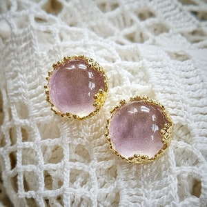 DUSTY ROSES Gold Tone Victorian 8mm Round Stud Earrings - Etsy