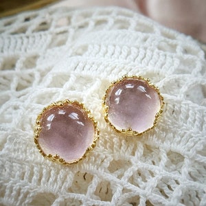 DUSTY ROSES Gold Tone Victorian 8mm Round Stud Earrings - Etsy