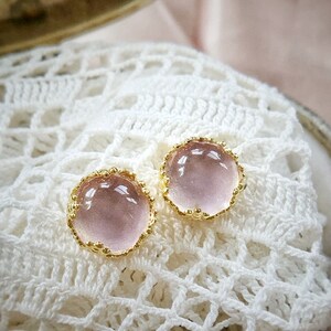 DUSTY ROSES Gold Tone Victorian 8mm Round Stud Earrings - Etsy