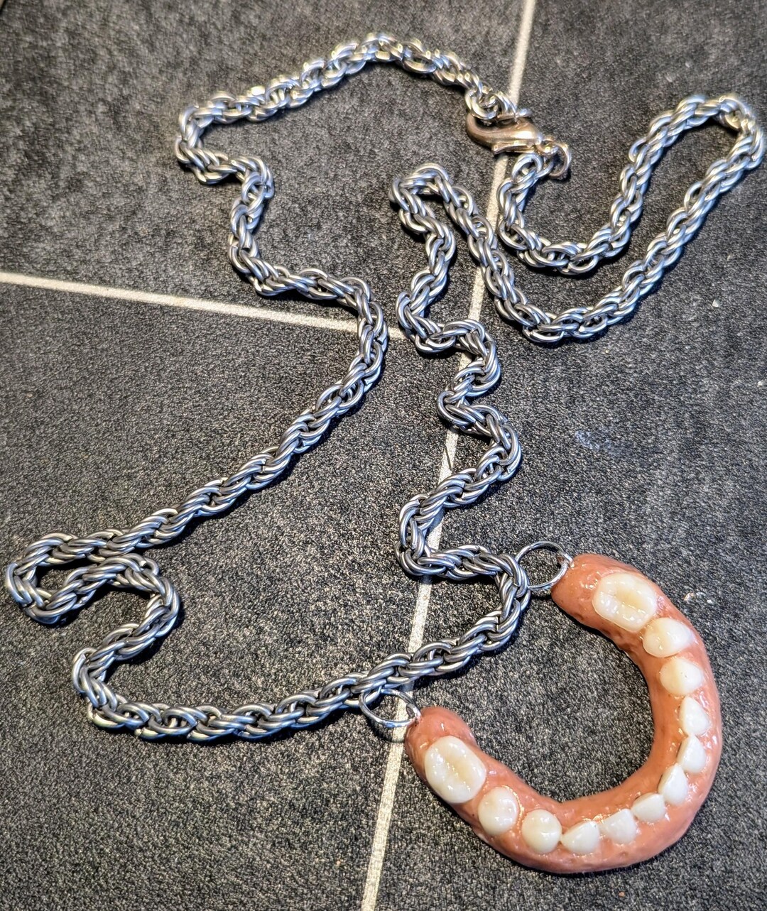 Goth Teeth Necklace Creepy Halloween Macabre Jewellery Clay Resin - Etsy