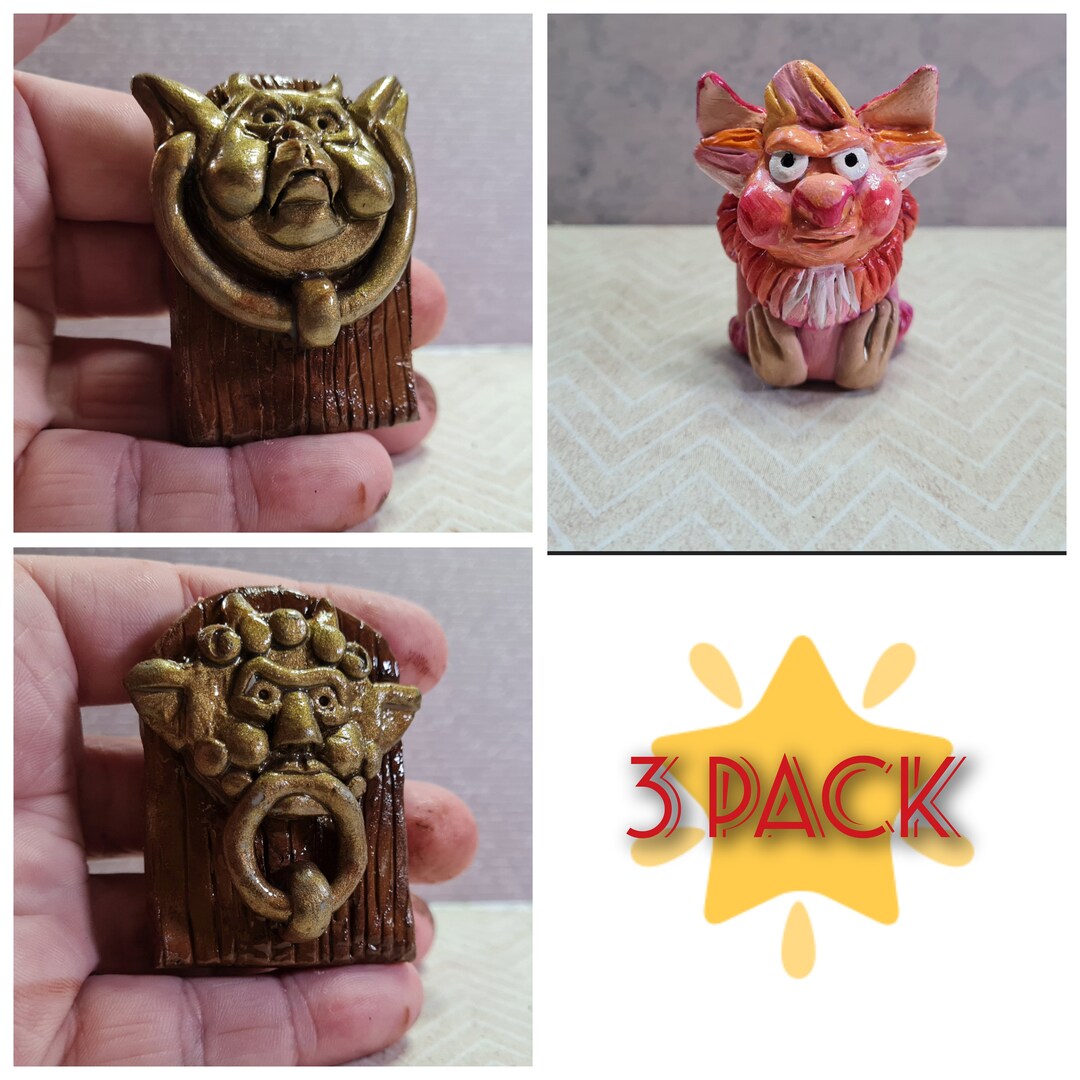 Labyrinth 3 Pack Deaf Knocker, No Speak Knocker and Firey Polymer Clay ...