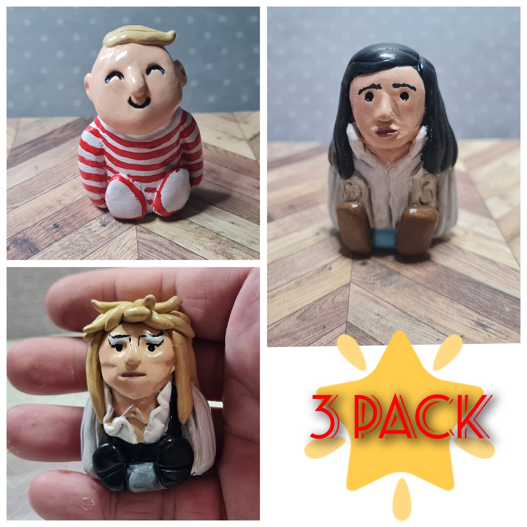 Labyrinth 3 Pack, Jareth Sarah and Toby, Polymer Clay Sculpture, Small ...