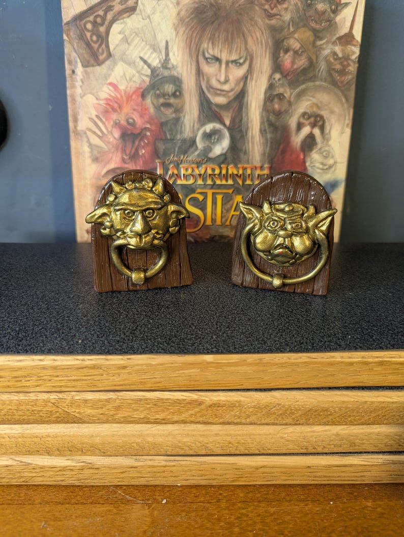Labyrinth Door Knocker Desk Buddy Pet: Handmade Polymer Clay Figurine ...