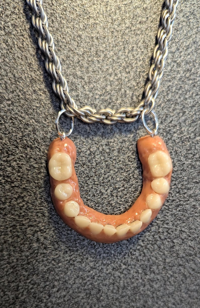 Goth Teeth Necklace Creepy Halloween Macabre Jewellery Clay Resin - Etsy