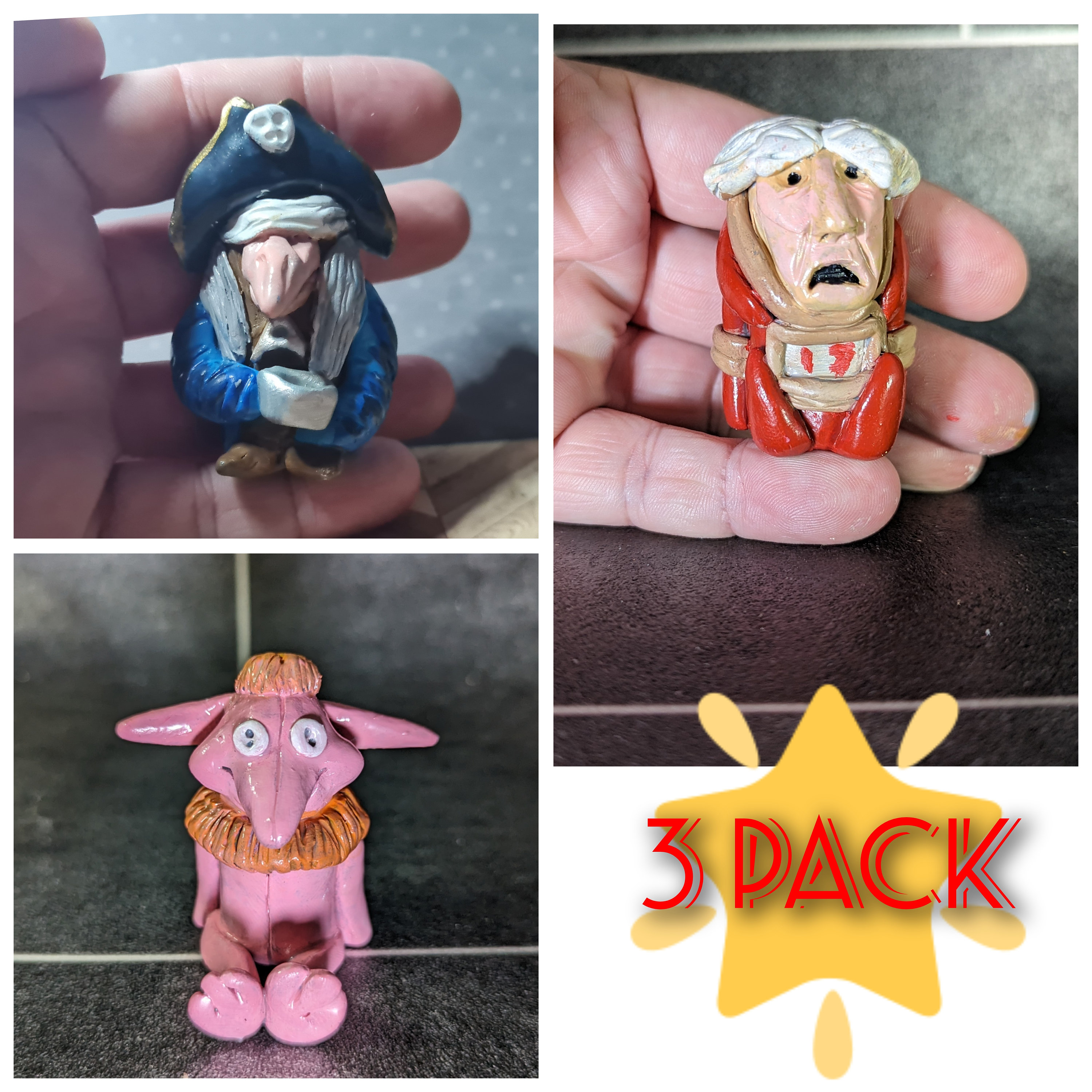 Labyrinth 3 Pack Begger Disguise Brick Keeper Firey Doll Polymer Clay ...
