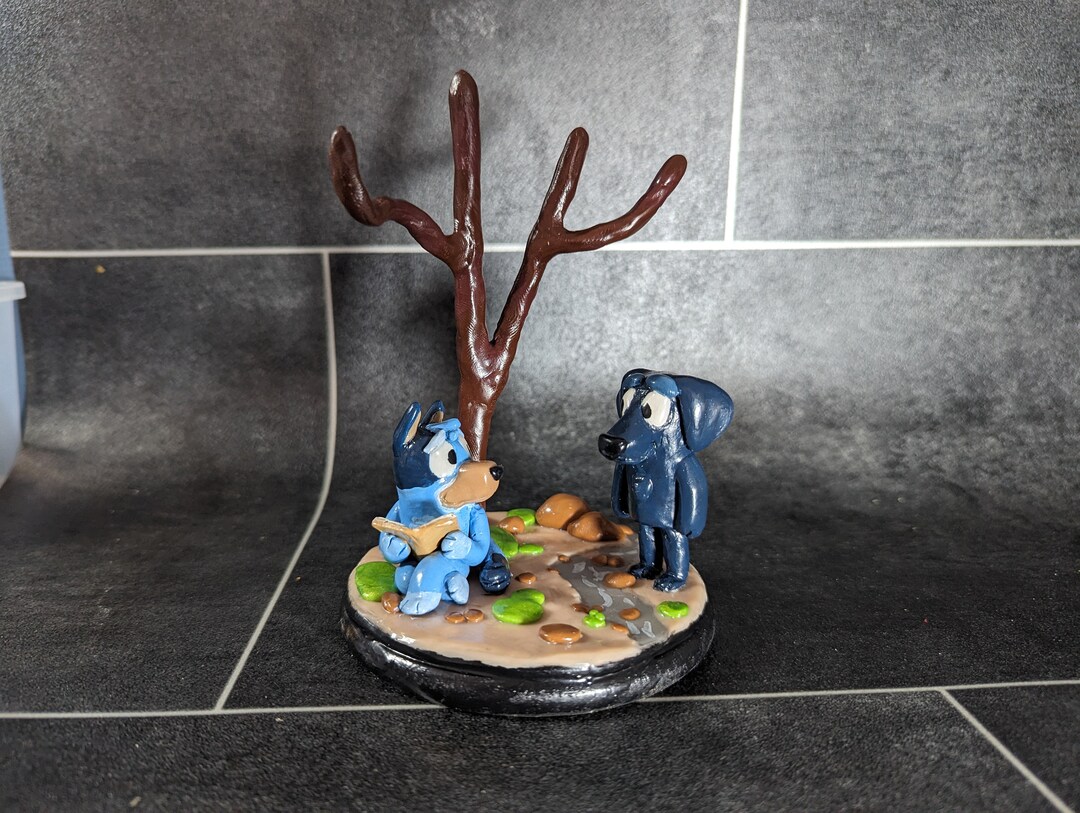 Bluey Camping Episode Scene, Polymer Clay, Jewelry Holder, Shelf Decor ...