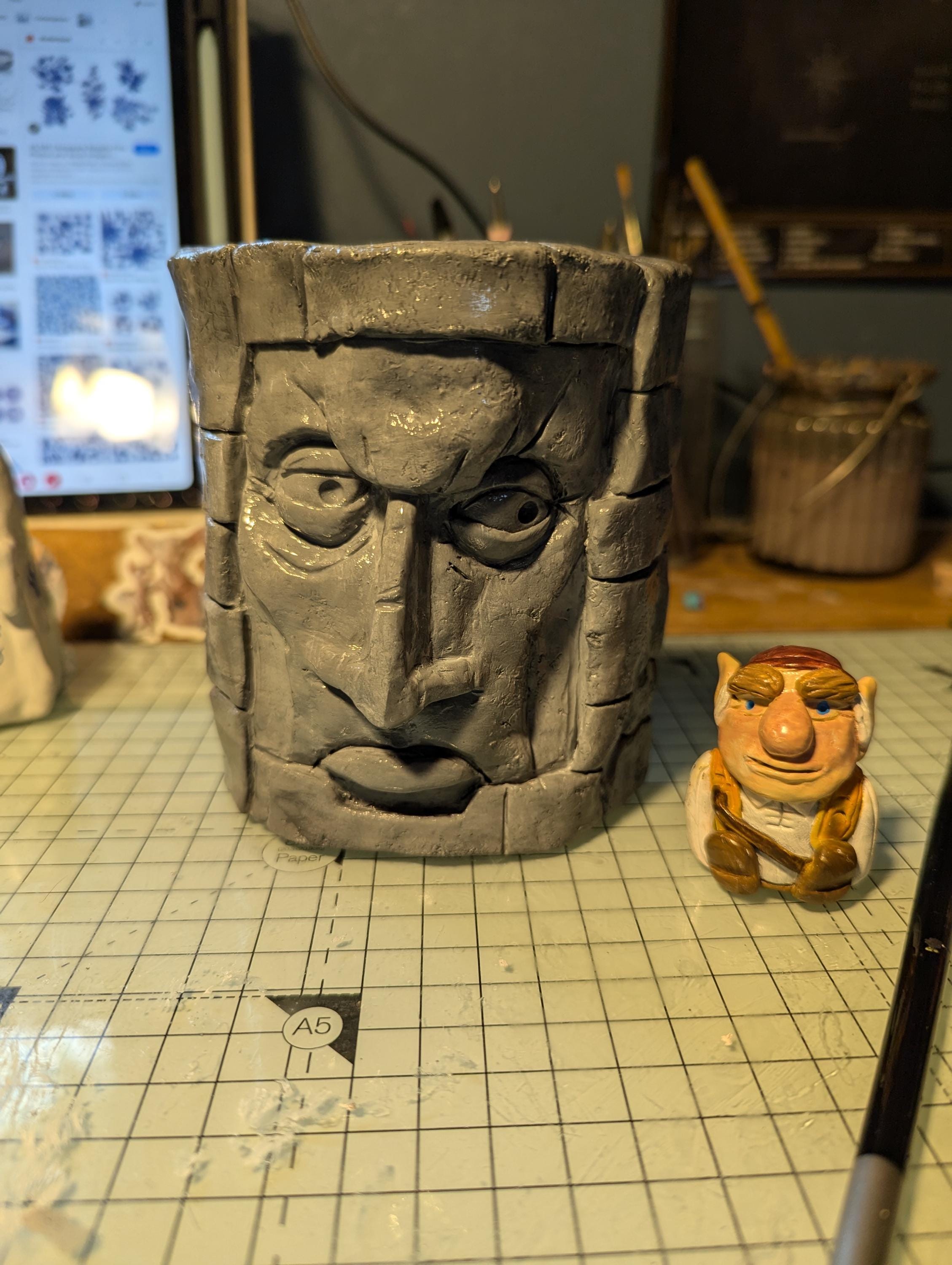 Labyrinth False Alarm Desk Sculpture: Handmade Polymer Clay Figurine - Etsy