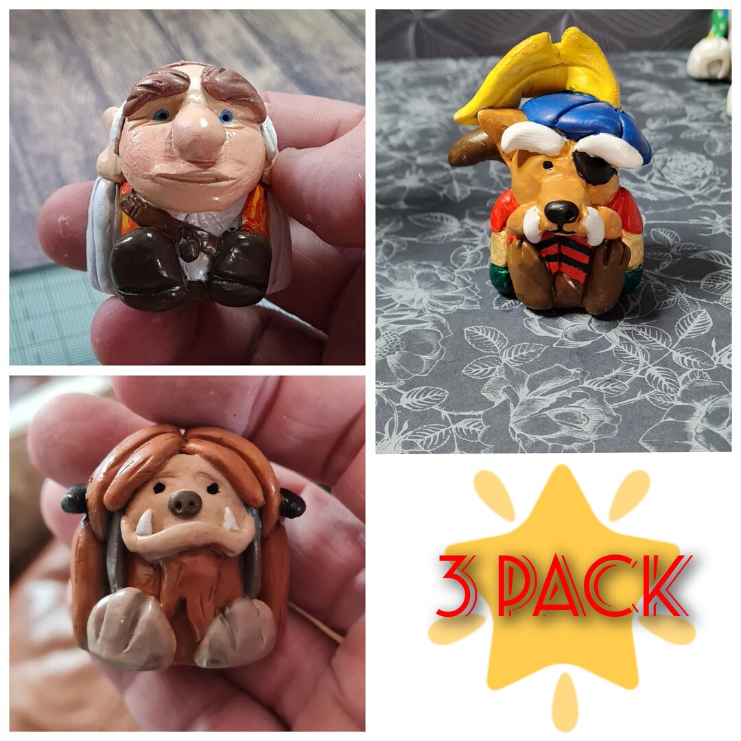 Labyrinth 3 Pack Ludo Hoggle Sir Didymus, Polymer Clay Sculpture, Small ...