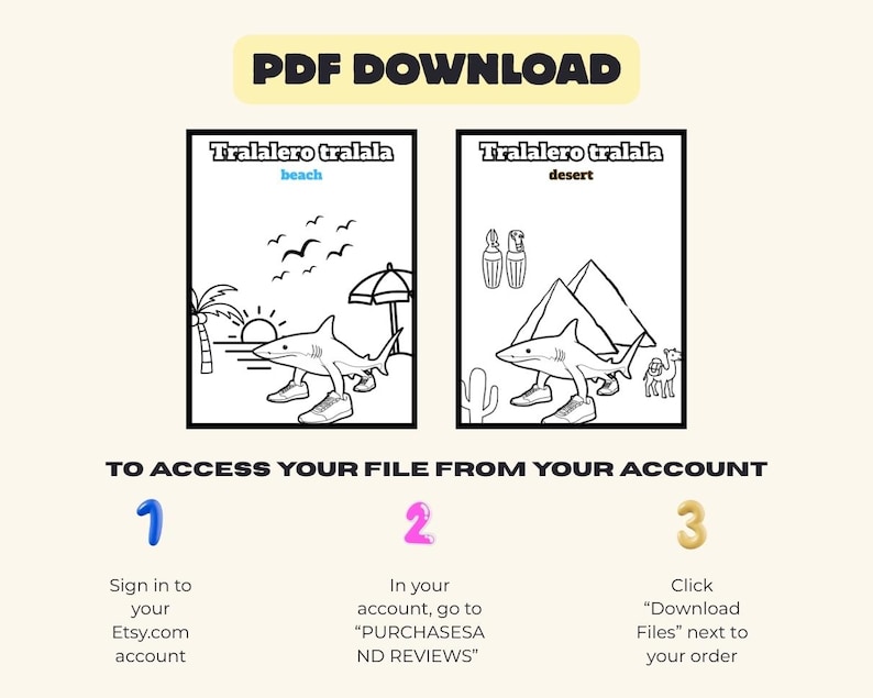 Brainrot Character Tralalero Tralala's Adventure Coloring Book - 8 ...