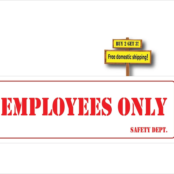 Employee Only Sticker - Etsy