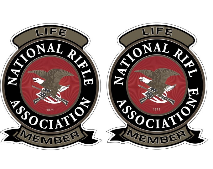 NRA Lifetime Patch Sticker National Rifle Association 3.0 X 4.0 1 Pair ...