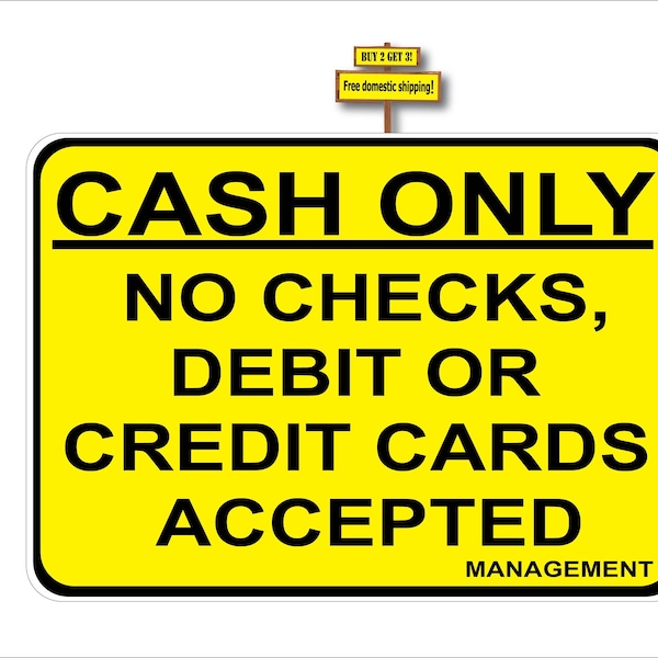 Credit Cards Only Sign - Etsy