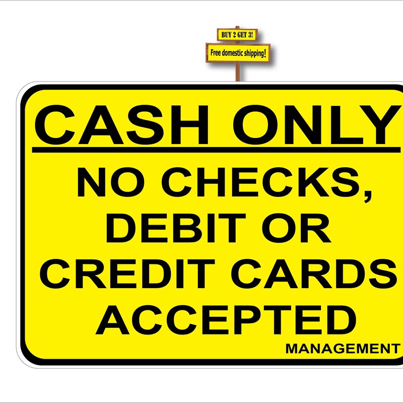 Credit Cards Only Sign - Etsy