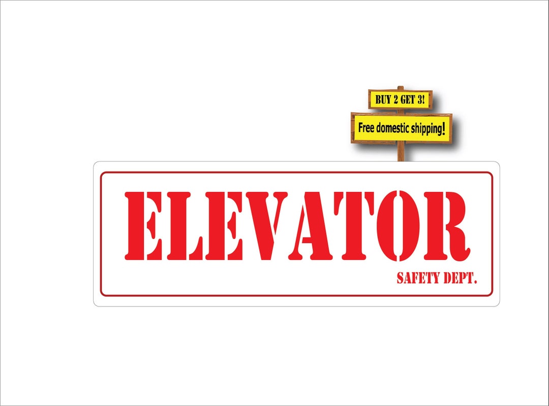 Elevator Safety Dept. Decal Sticker 2.5" X 7.0" Buy 2 Get 3 - Etsy