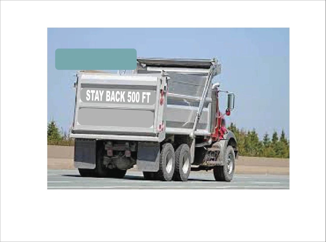 Stay Back 500 FT Truck Safety Construction WHITE Die Cut Decal Sticker ...