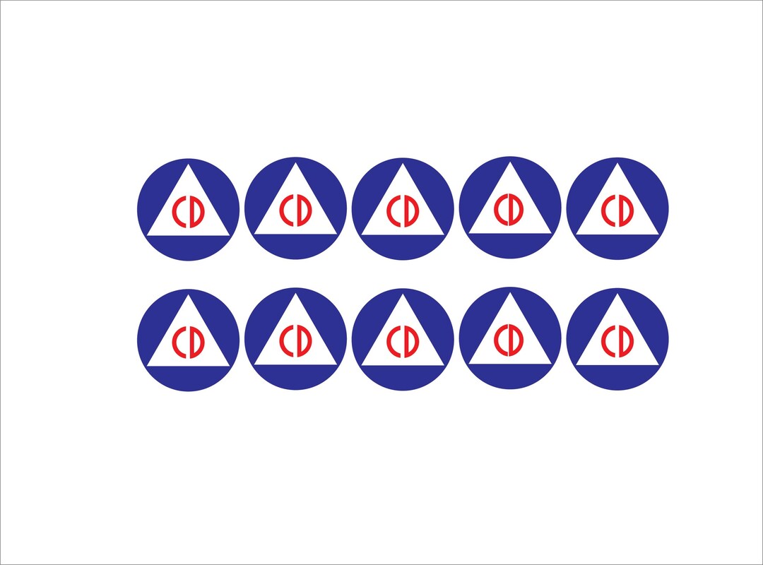 CD Civil Defense Safety ( 10 Pack) .5" X .5" Sticker Decal T836 - Etsy