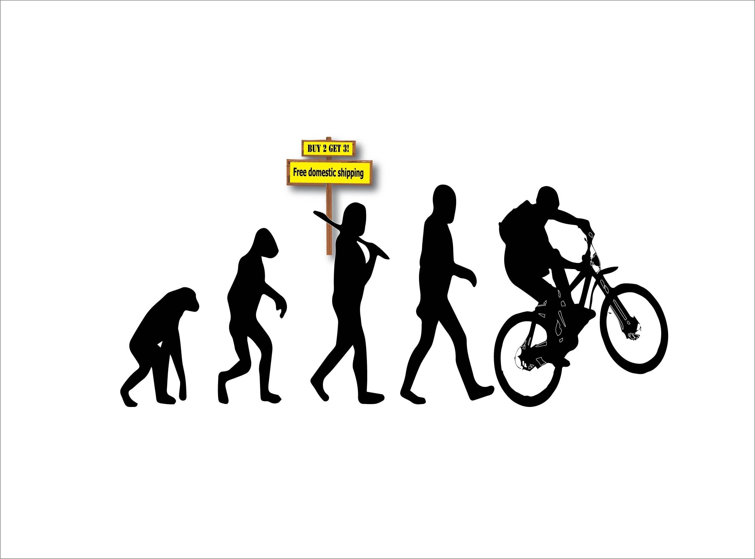 Evolution of Man Mountain Bike Choose Color Die Cut Vinyl Decal Sticker ...