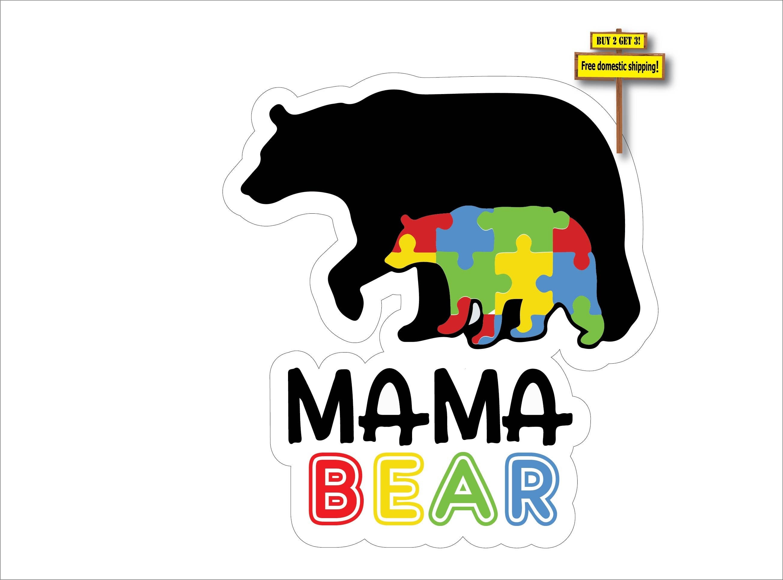 Autism MAMA Bear and BABY Bear Decal Sticker 3.40" X 3.45" D452 - Etsy