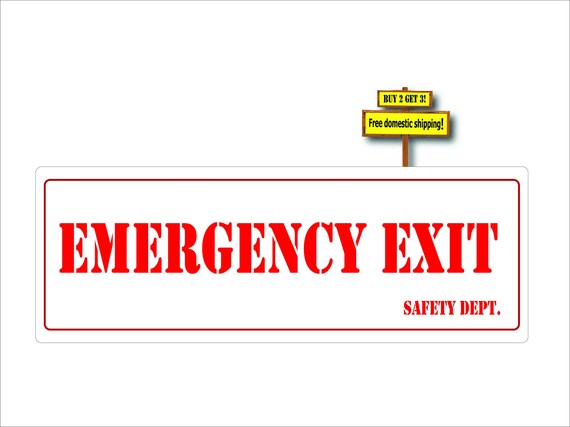 Emergency Exit Safety Dept. Decal Sticker 2.5 X | Etsy