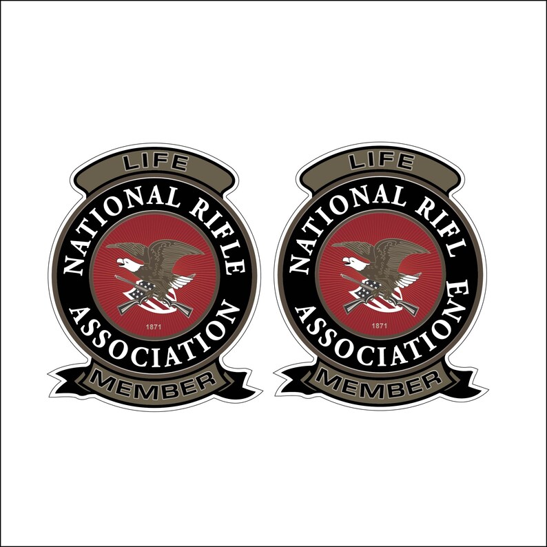 NRA Lifetime Patch Sticker National Rifle Association 3.0 X 4.0 1 Pair ...