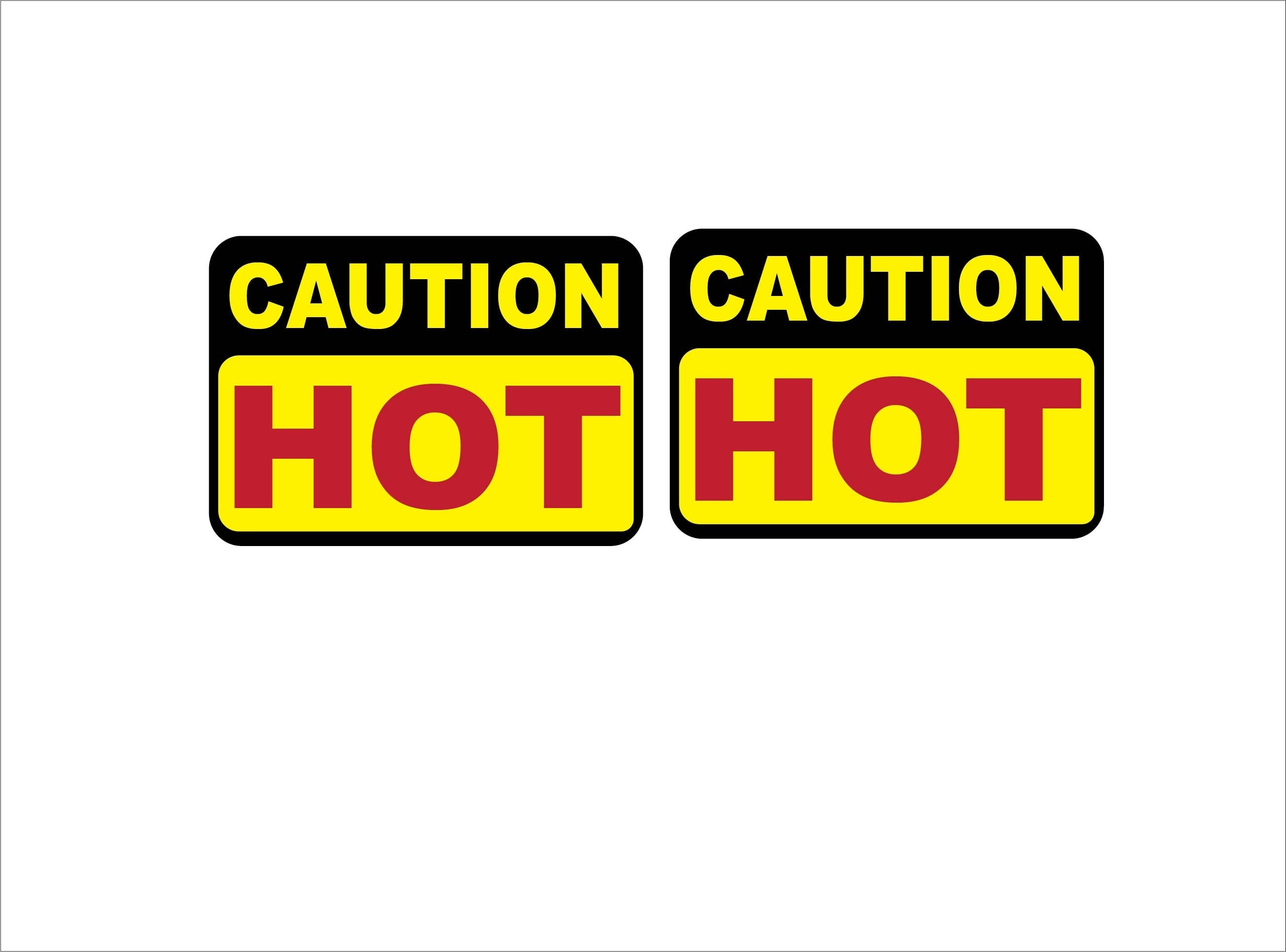 1 Pair Caution HOT Sticker Decals 2.0" X 2.5" D793 - Etsy