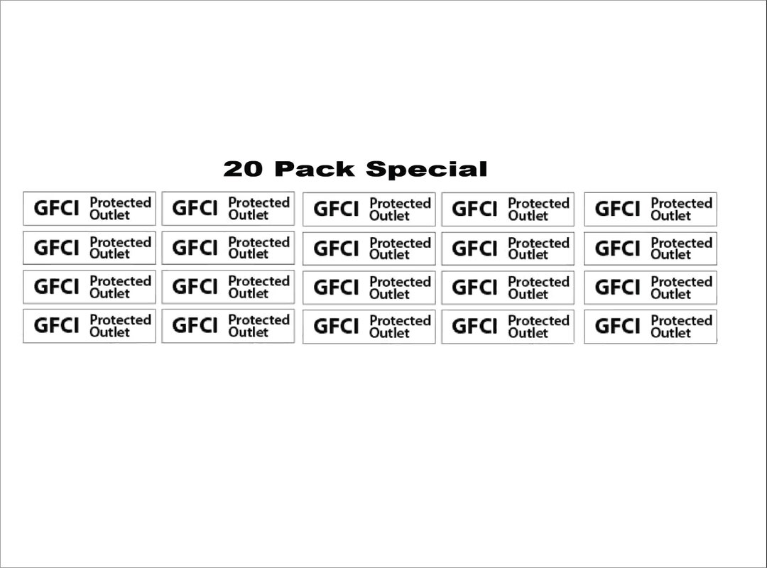 GFI GFCI Protected Receptacle Outlet Vinyl Stickers Special 20 - Etsy UK