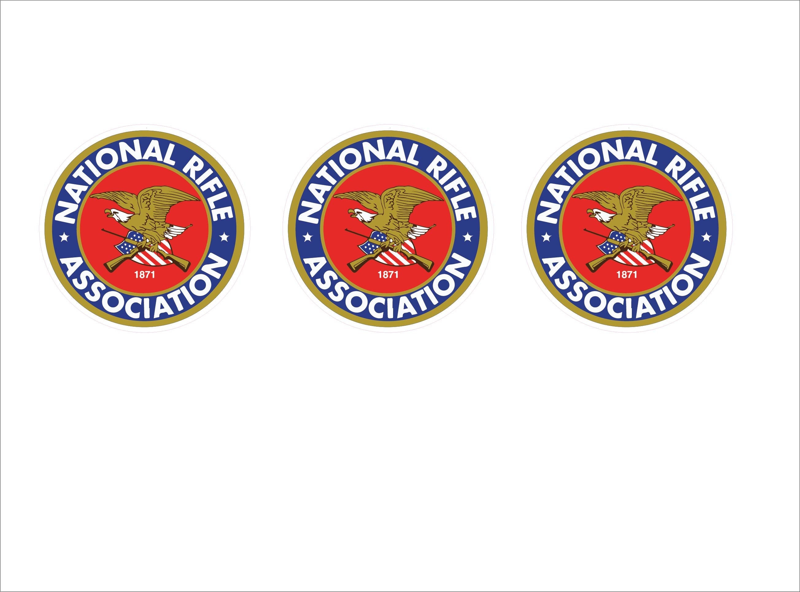NRA 3 Pack Stickers National Rifle Association Round Circle 1.0" X 1.0 ...