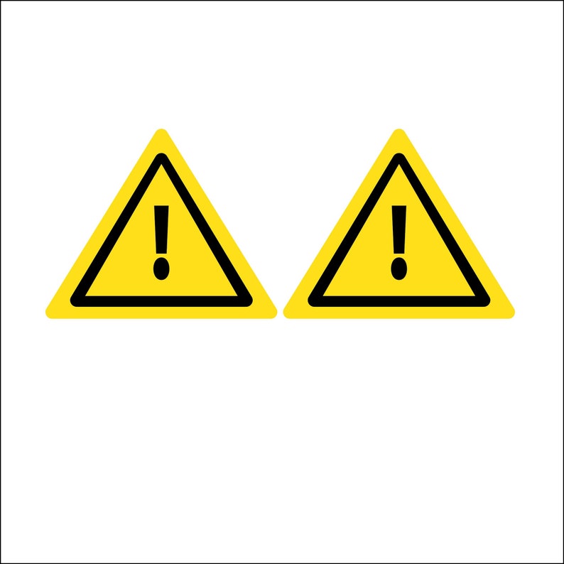 Warning Caution Triangles Take Care Work Safety Danger Hot (1 Pair ...