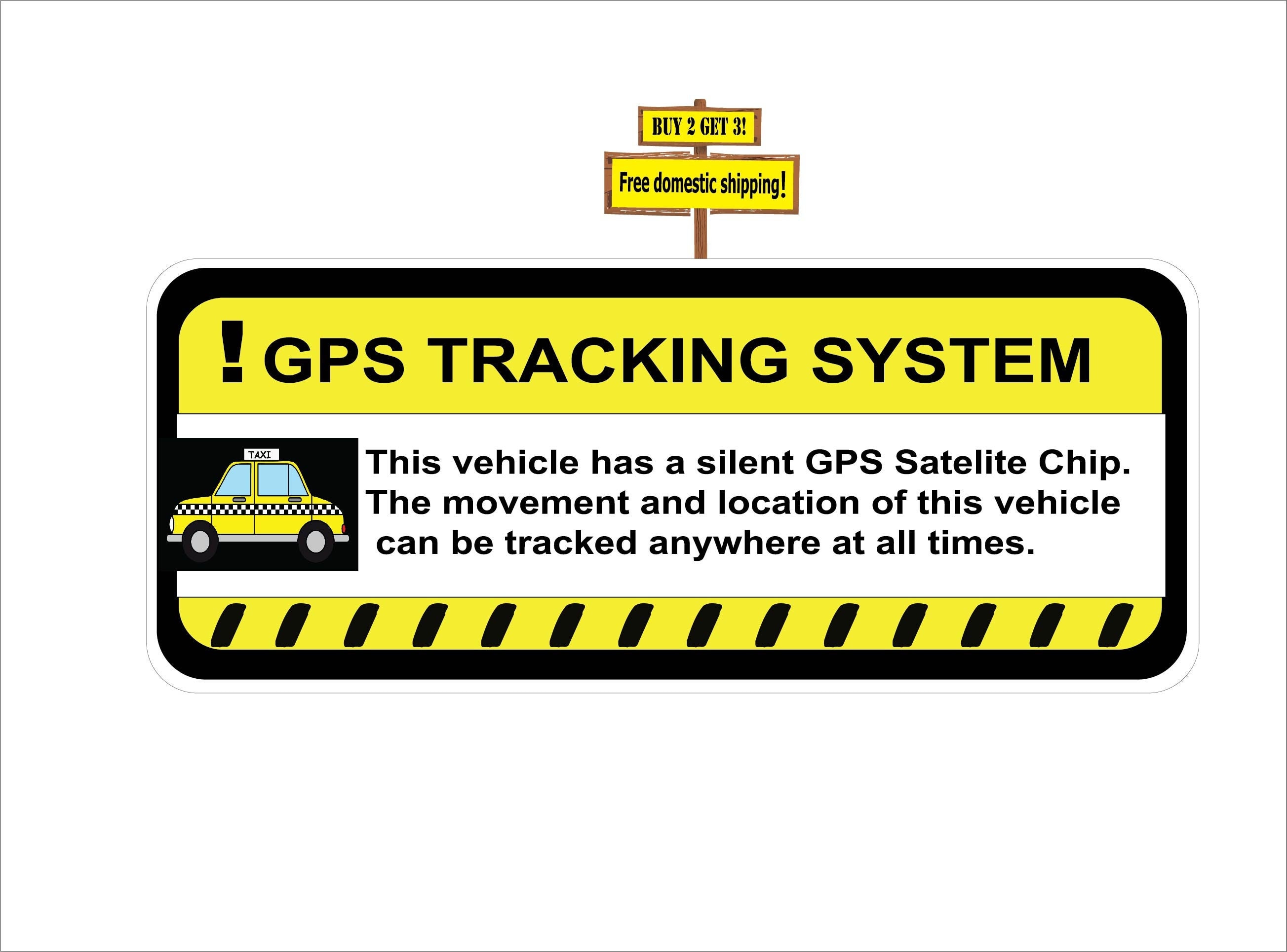 Taxi GPS Tracking System Safety Decal Sticker This Vehicle Has a Silent ...