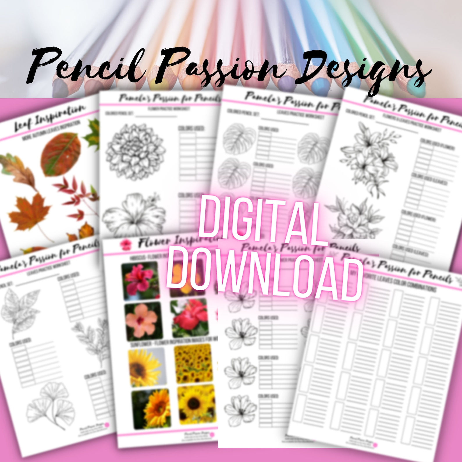 Flower & Leaves Practice Workbook BONUS: Flower and Leaves - Etsy