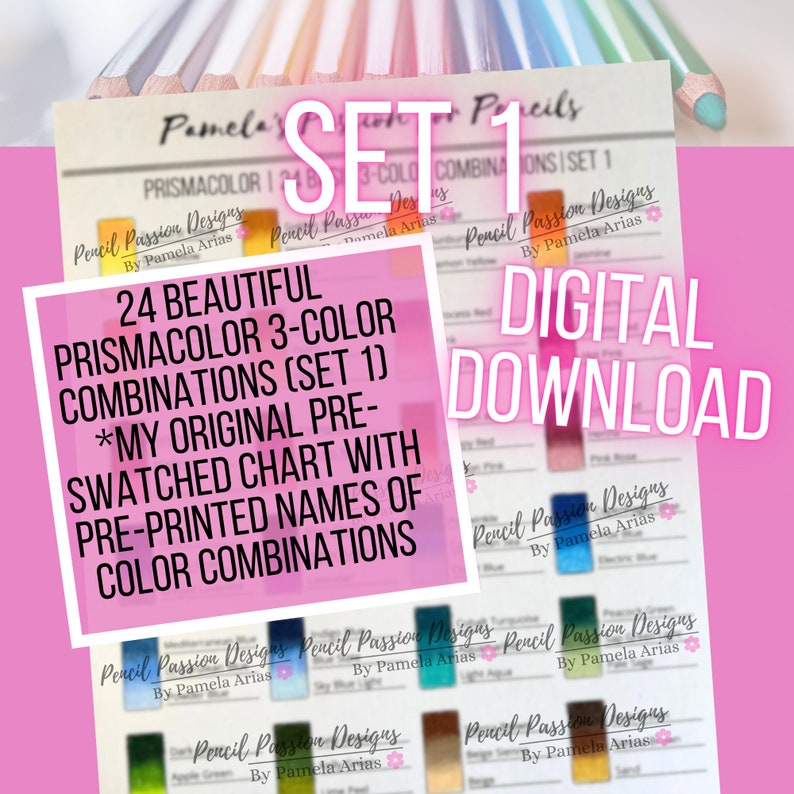 Original Pre-filled, Pre-swatched 24 Prismacolor Basic 3-blend Color ...