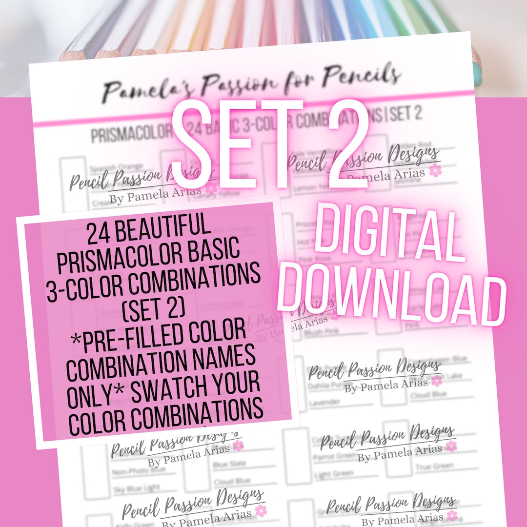 24 Prismacolor Basic 3-blend Color Combination Chart (set 2) - Etsy