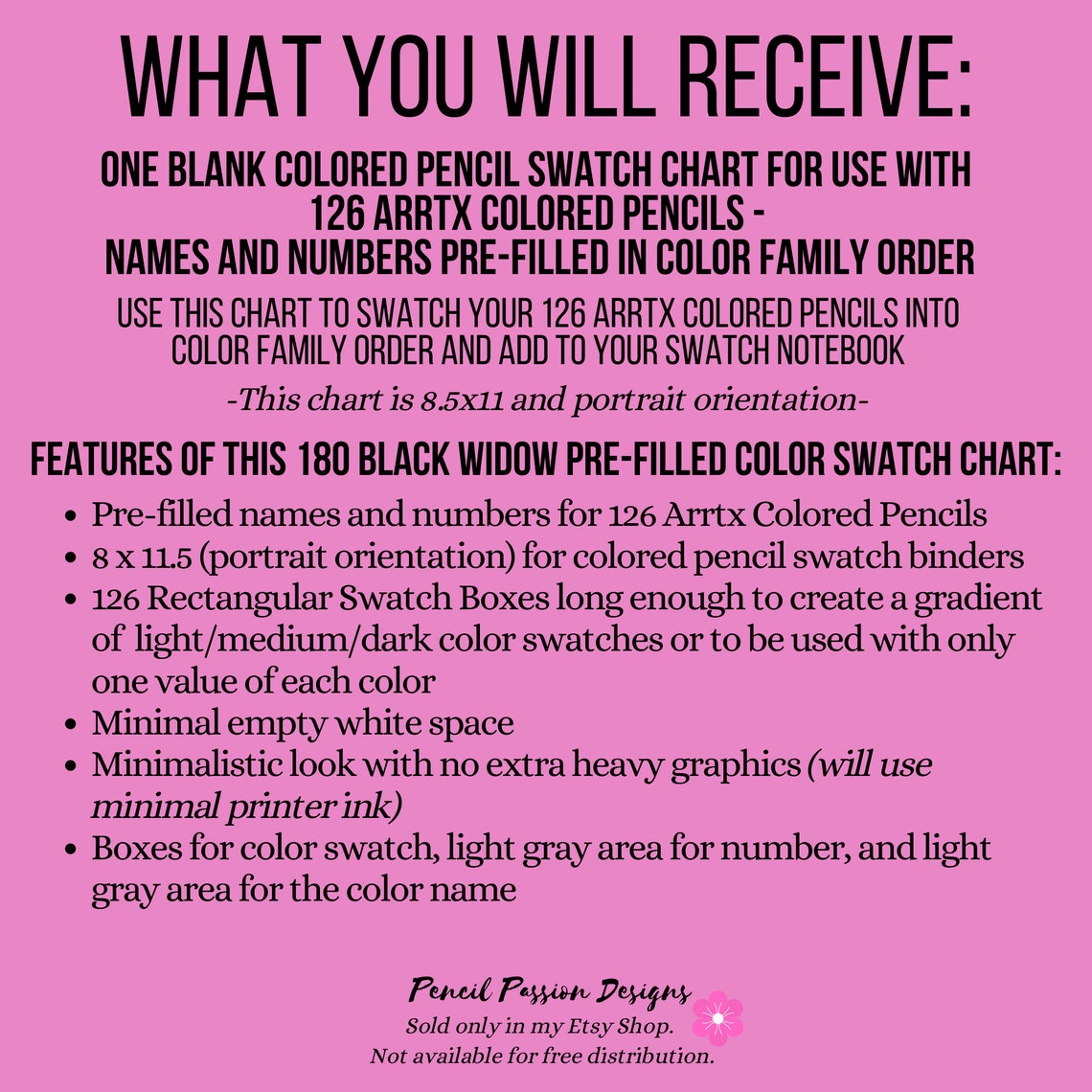 126 Arrtx Pre-filled Color Chart - Names and Numbers Pre-filled in ...
