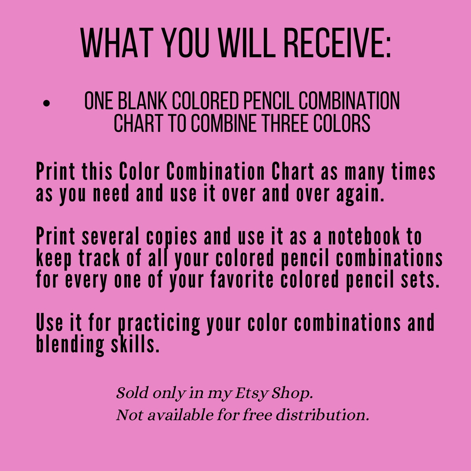 Colored Pencil Combinations Worksheet - Three Color Blend - Etsy