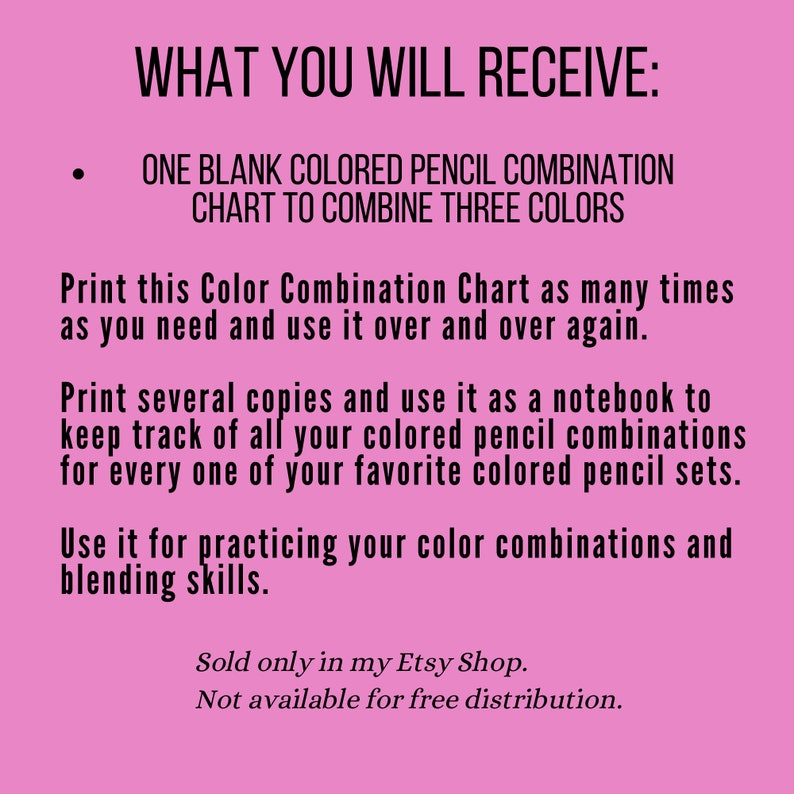 Colored Pencil Combinations Worksheet - Three Color Blend - Etsy