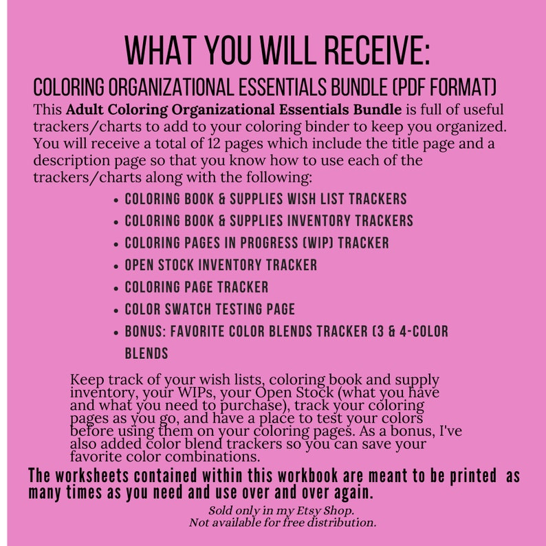 Coloring Organizational Essentials Bundle BONUS: 3-blend & 4-blend ...