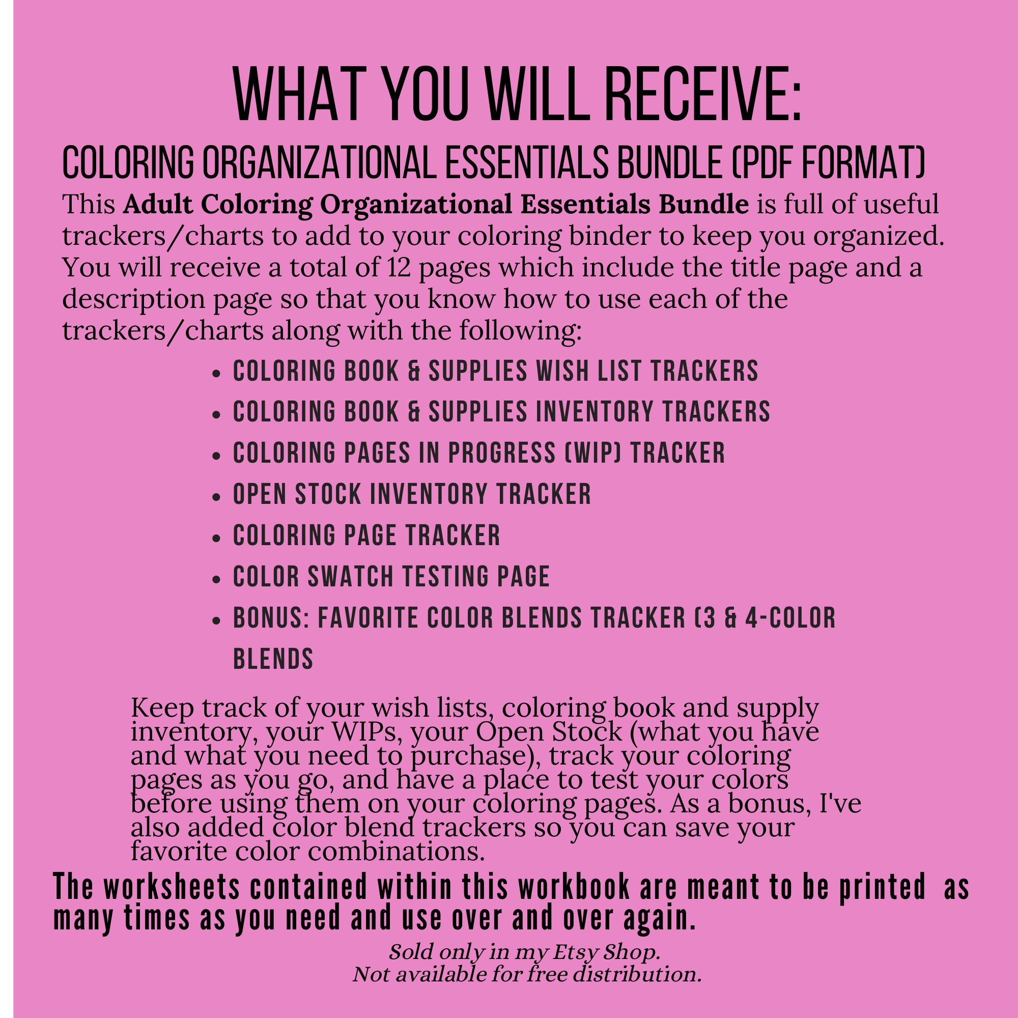 Coloring Organizational Essentials Bundle BONUS: 3-blend & 4-blend ...