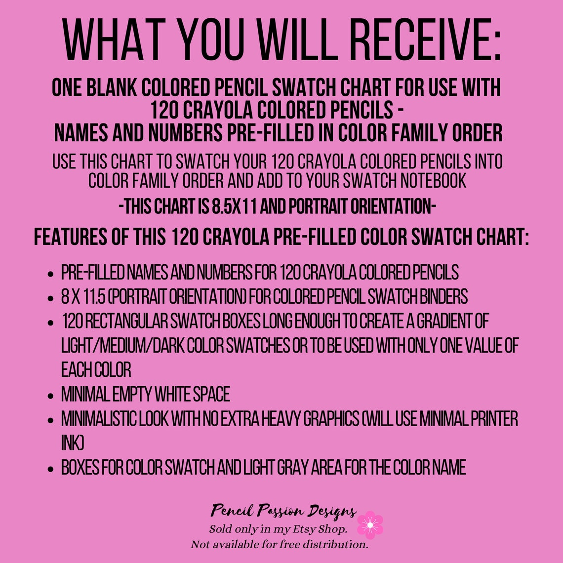 120 Crayola Pre-filled Color Chart - Names and Numbers Pre-filled in ...