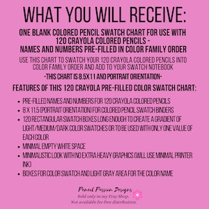 120 Crayola Pre-filled Color Chart - Names and Numbers Pre-filled in ...