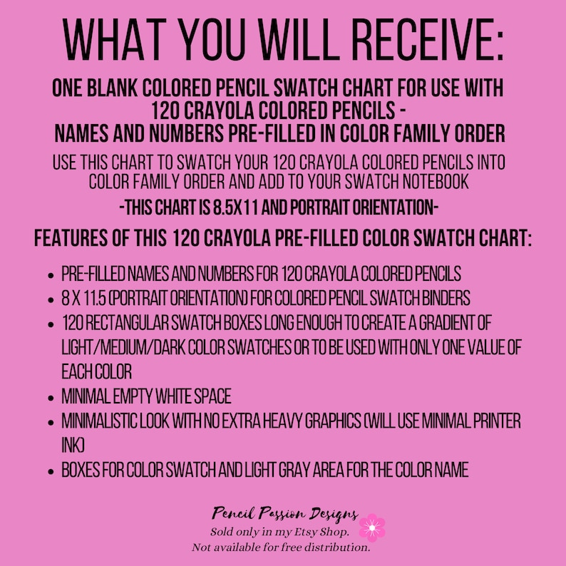 120 Crayola Pre-filled Color Chart - Names and Numbers Pre-filled in ...